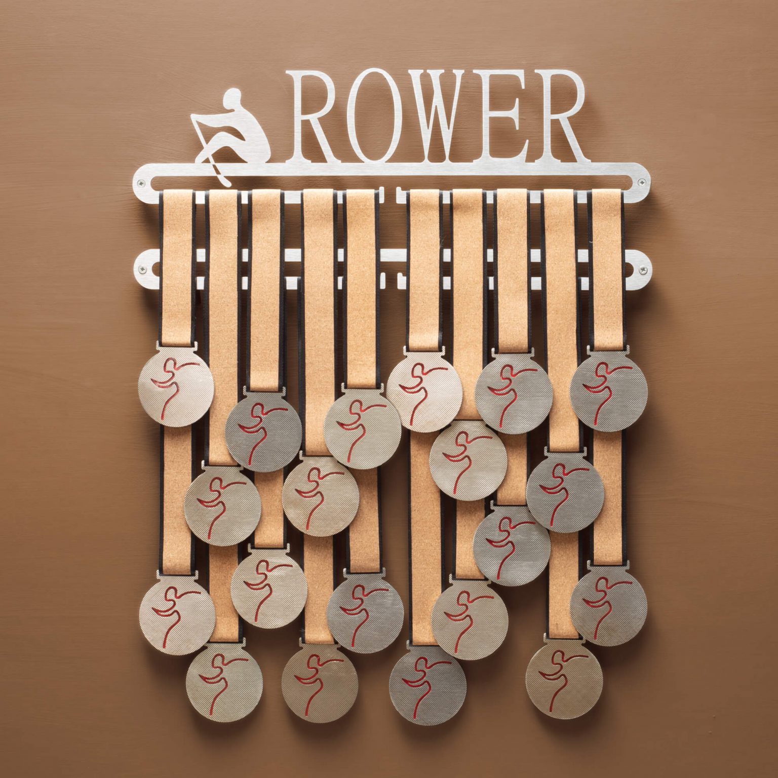 Rower medal display double hanger - Rowing Medal Holder