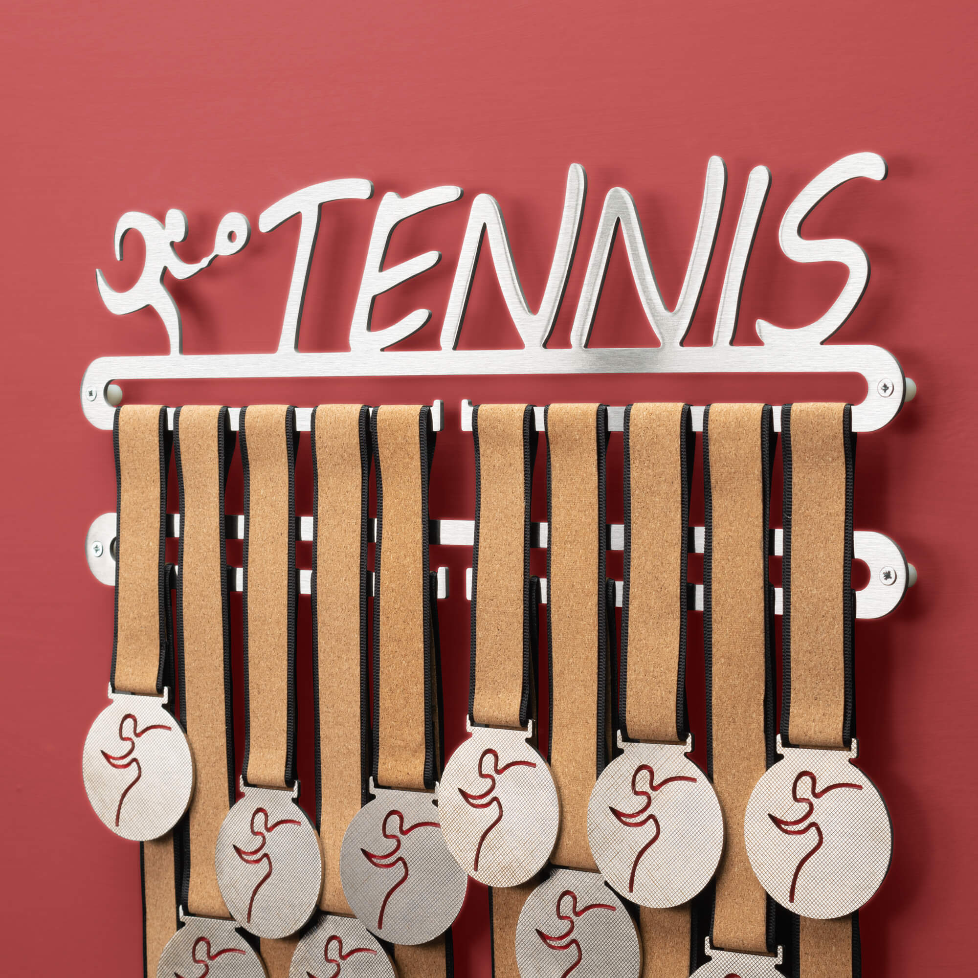 Tennis medal display double hanger-Tennis Medal Holder