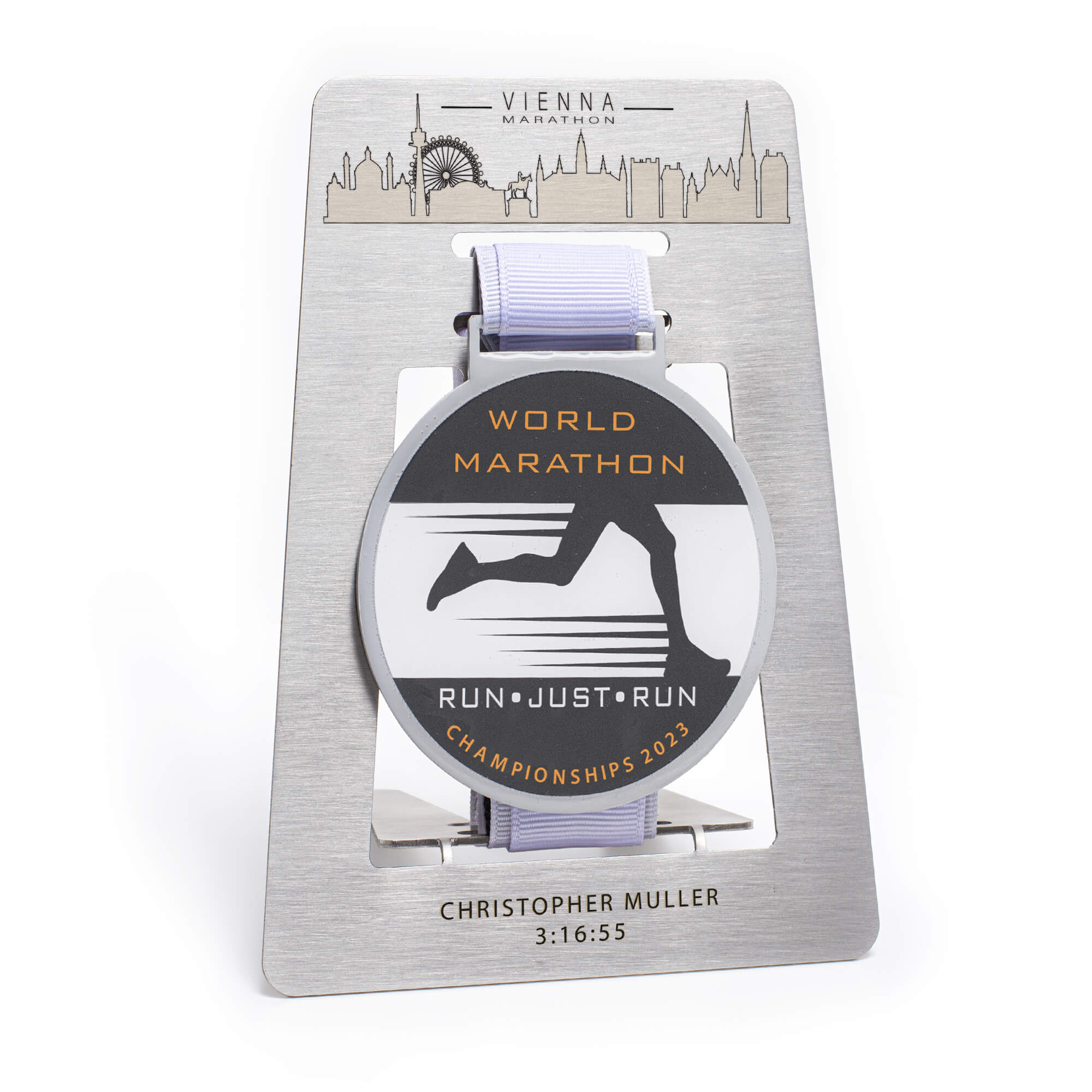 Vienna Marathon Medal Display Personalized - Sport Contour | Sport Gifts